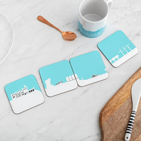 Whitstable - Set of 4 Skyline Coasters – Quiz Trail
